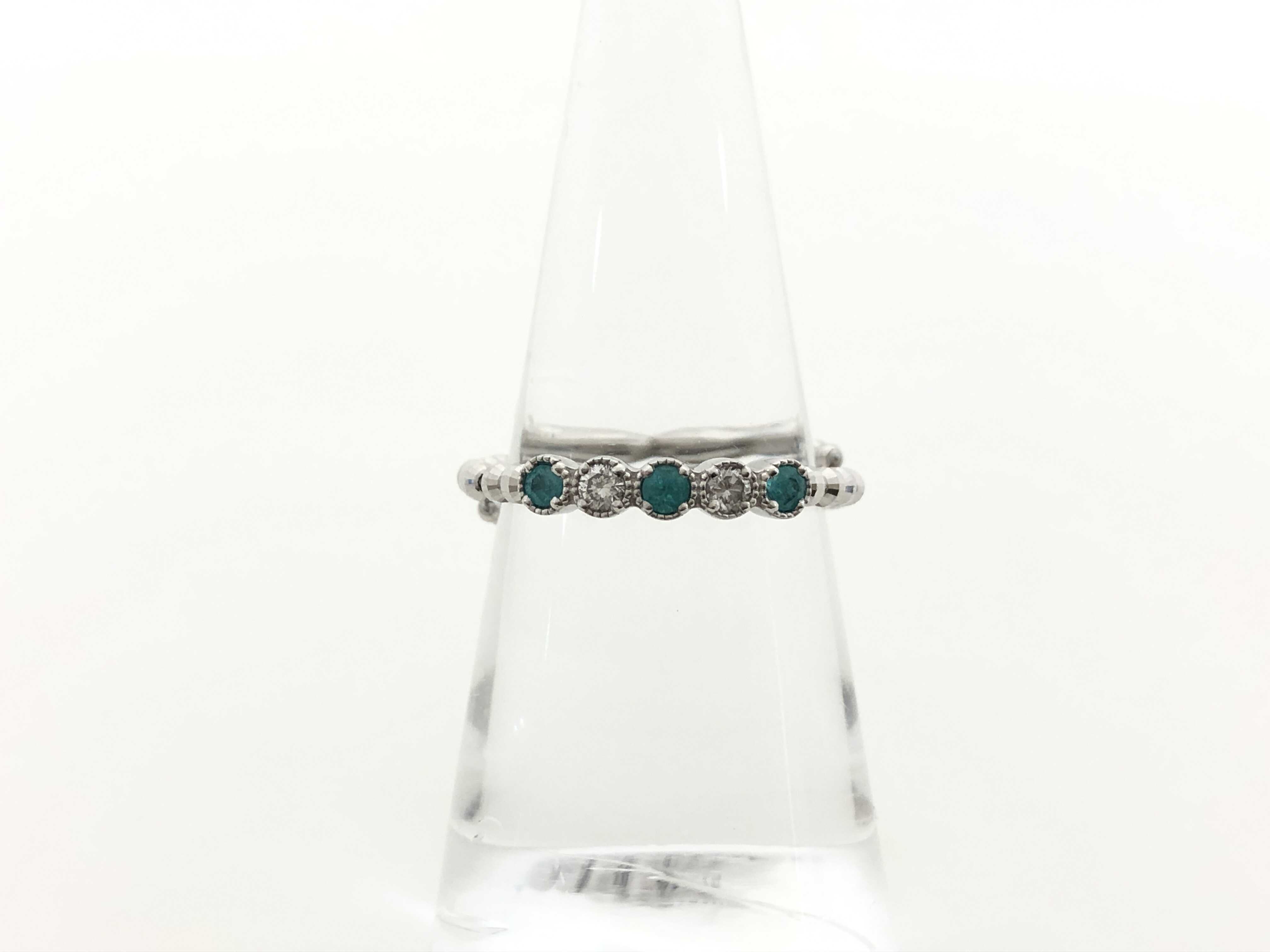 (3171_0013)Tourmaline 0.08ct D0.06ct PT850 1.5g Ring (Precious Metal) | Shop at ecoring from ...